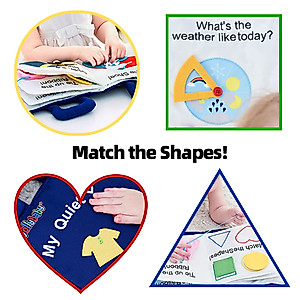 Jollybaby Quiet Book Montessori Toys, Toddlers Travel Toy, Preschool Learning Activities Early Educational Toy, 10 Sensory Activities Busy Book for Boys & Girls with Zipper(Blue)