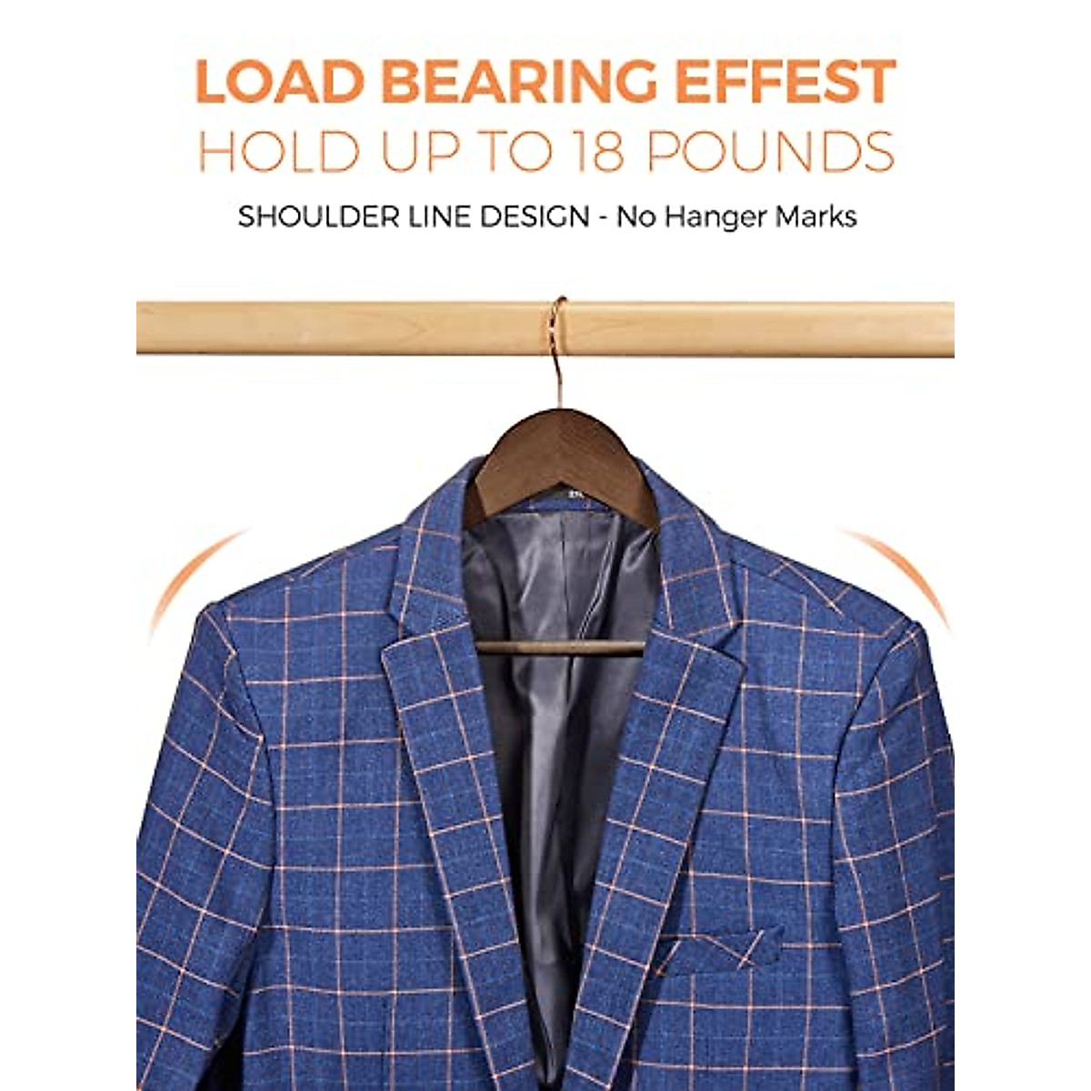 Smartor Wooden Hangers 20 Pack, Sturdy Coat Hangers for Closet, Quality Non Slip Hangers, Premium Heavy Duty Hangers, Durable Coat Hanger, Pants Hanger, Suit Hangers, with 360° Rotating Hook, Walnut