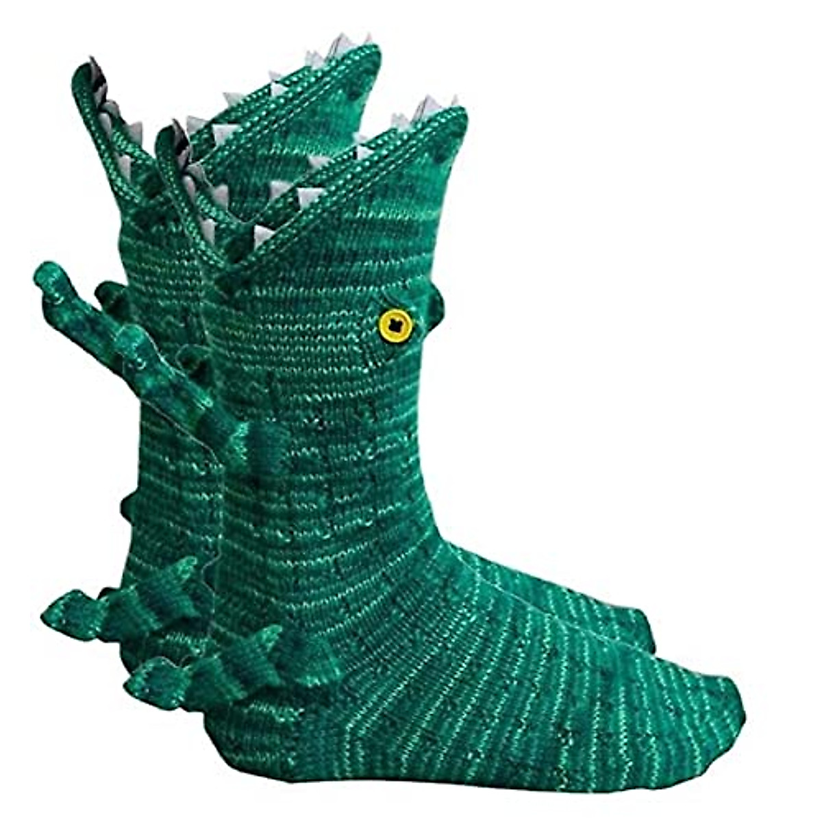 Knit Crocodile Socks Unisex Novelty Shark Crocodile Shape Socks Knit Animal Floor Socks Winter Warm Wool Soft Casual Socks For Fun Christmas Gift To Kids Adults(