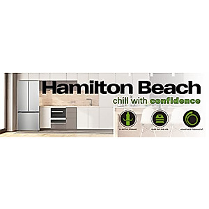Hamilton Beach HBF1770 French Door Counter Depth Refrigerator with Freezer Drawer, 17.7 cu ft, Stainless Steel (Full Size)