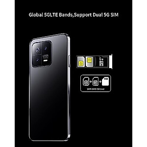 ExAchat M13 Pro 5G Unlocked Smartphone, Android 13 Phone 6GB+256GB 64MP 7.3" Large Screen 7300mAh Dual SIM Cell Phone 5G Fingerprint/Face ID