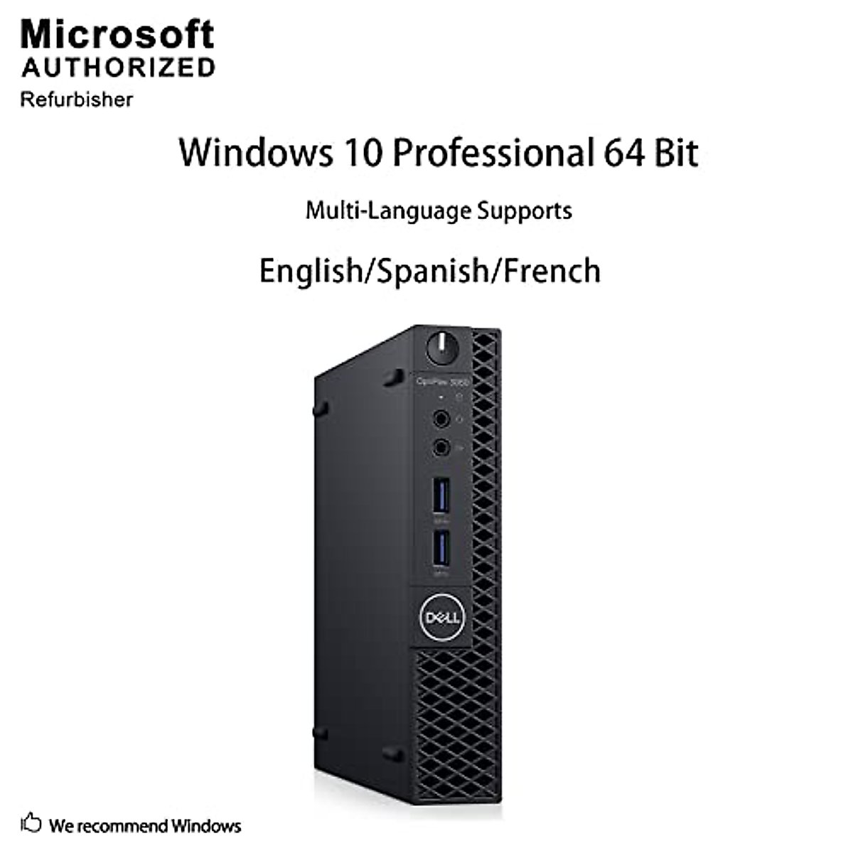 Dell OP3060MFFXKF5K OptiPlex 3060 XKF5K Micro PC with Intel Core i5-8500T 2.1 GHz Hexa-core, 8GB RAM, 256GB SSD, Windows 10 Pro 64-bit (Renewed)