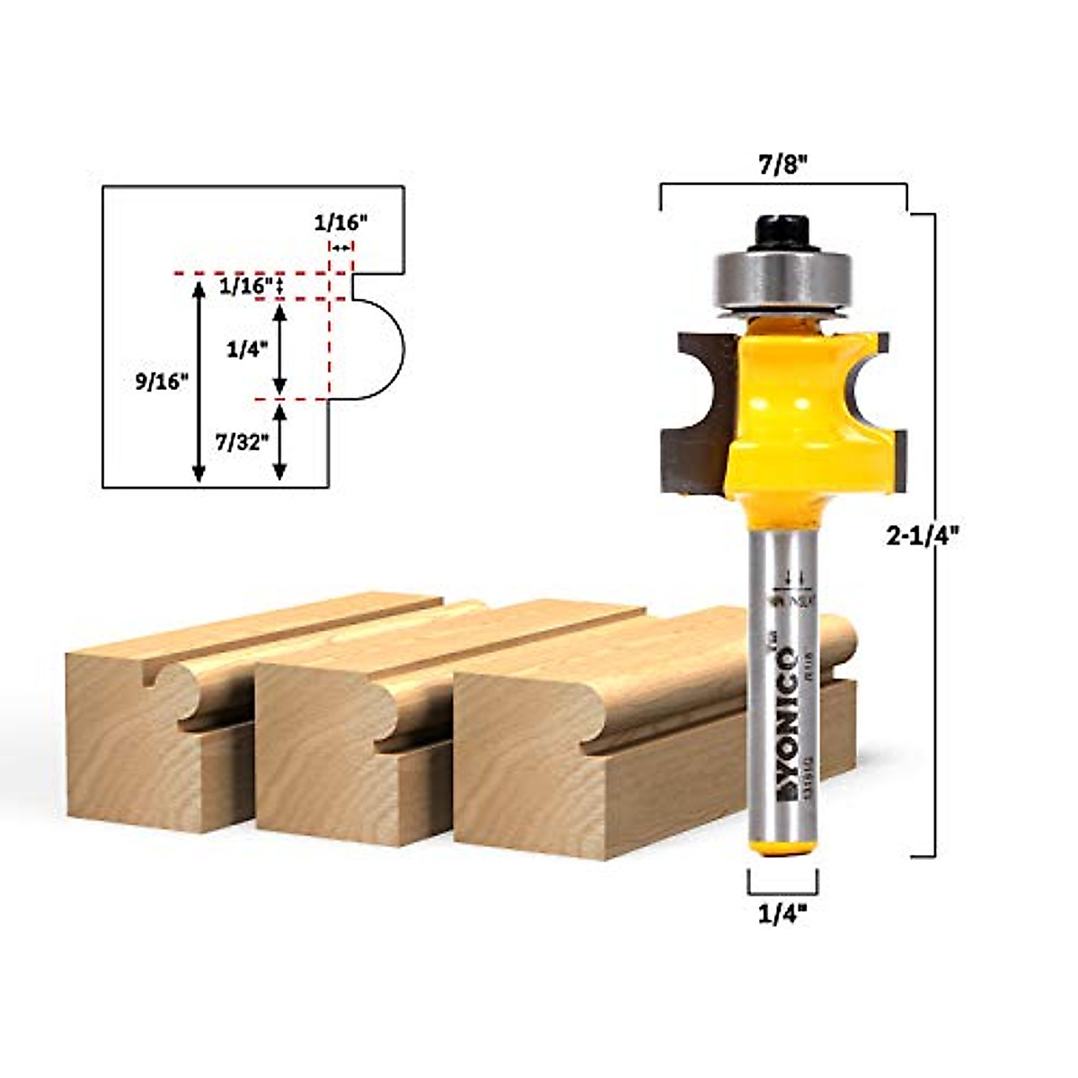 YONICO Bullnose Beading Router Bits 1/4-Inch Bead 1/4-Inch Shank 13191q