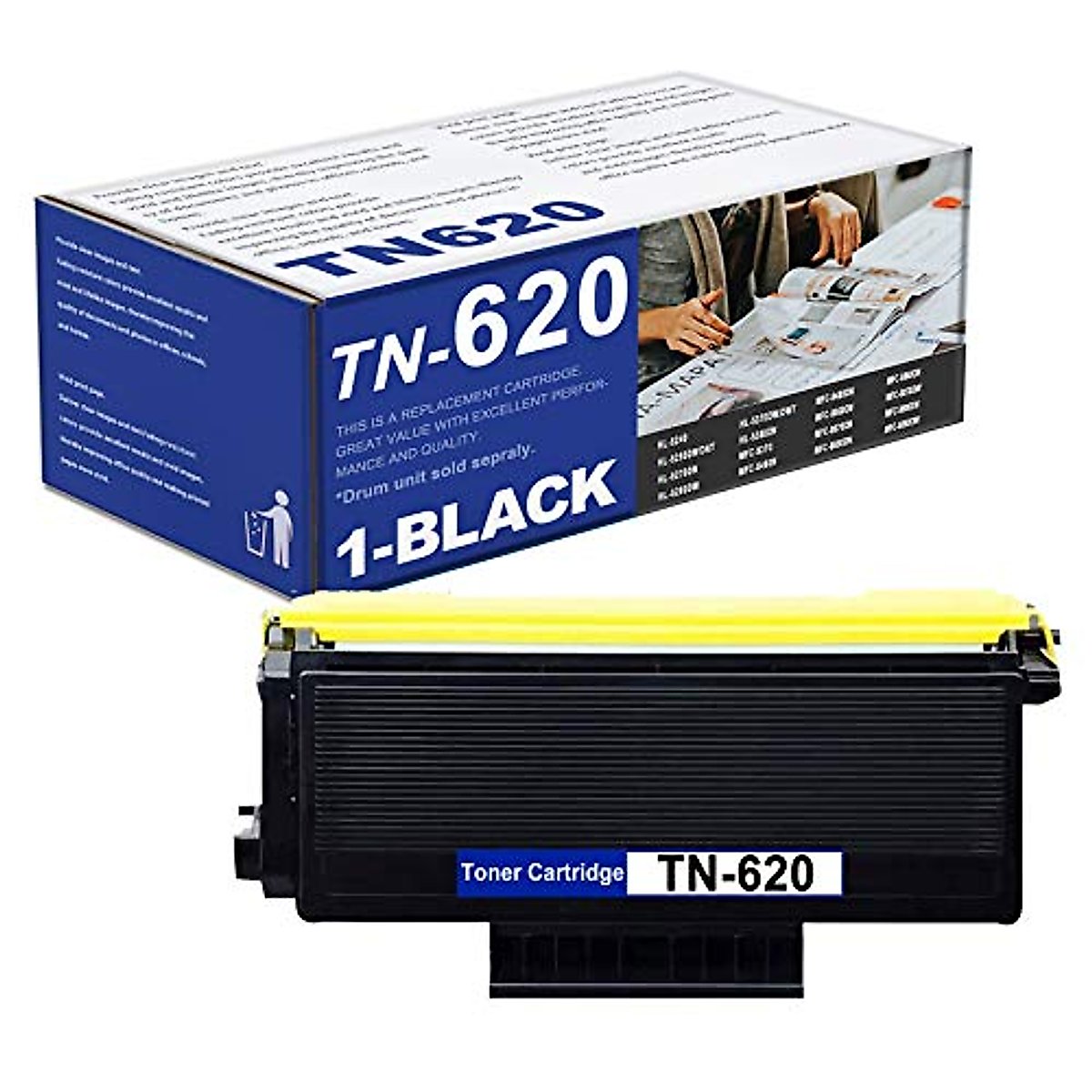 1 Pack TN-620 TN620 Black Toner Cartridge Replacement for Brother MFC-8370 8460N 8470DN 8480DN 8880DN 8660DN 8670DN 8860DN 8870DW 8680DN 8690DN 8890DW DCP-8060 8065DN 8080DN 8085DN Printer.