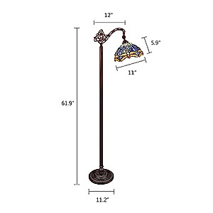 Radiance Goods Dragonfly-Style 1-Light Dark Bronze Finish Reading Floor Lamp 11" Shade