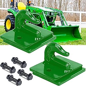 AUTOBOTS Tractor Bucket Hooks 3/8" (2 Pack),Max 15,000 lbs, Bolt On Hooks for Tractor Bucket,Heavy Duty Grab Hook Tow Hook,Indispensable Tractor Bucket Accessories for Rv,Utv,Truck,Dark Green