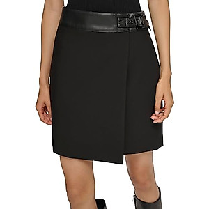 Karl Lagerfeld Paris Women's Sportswear Skirt Suiting, Black, 6
