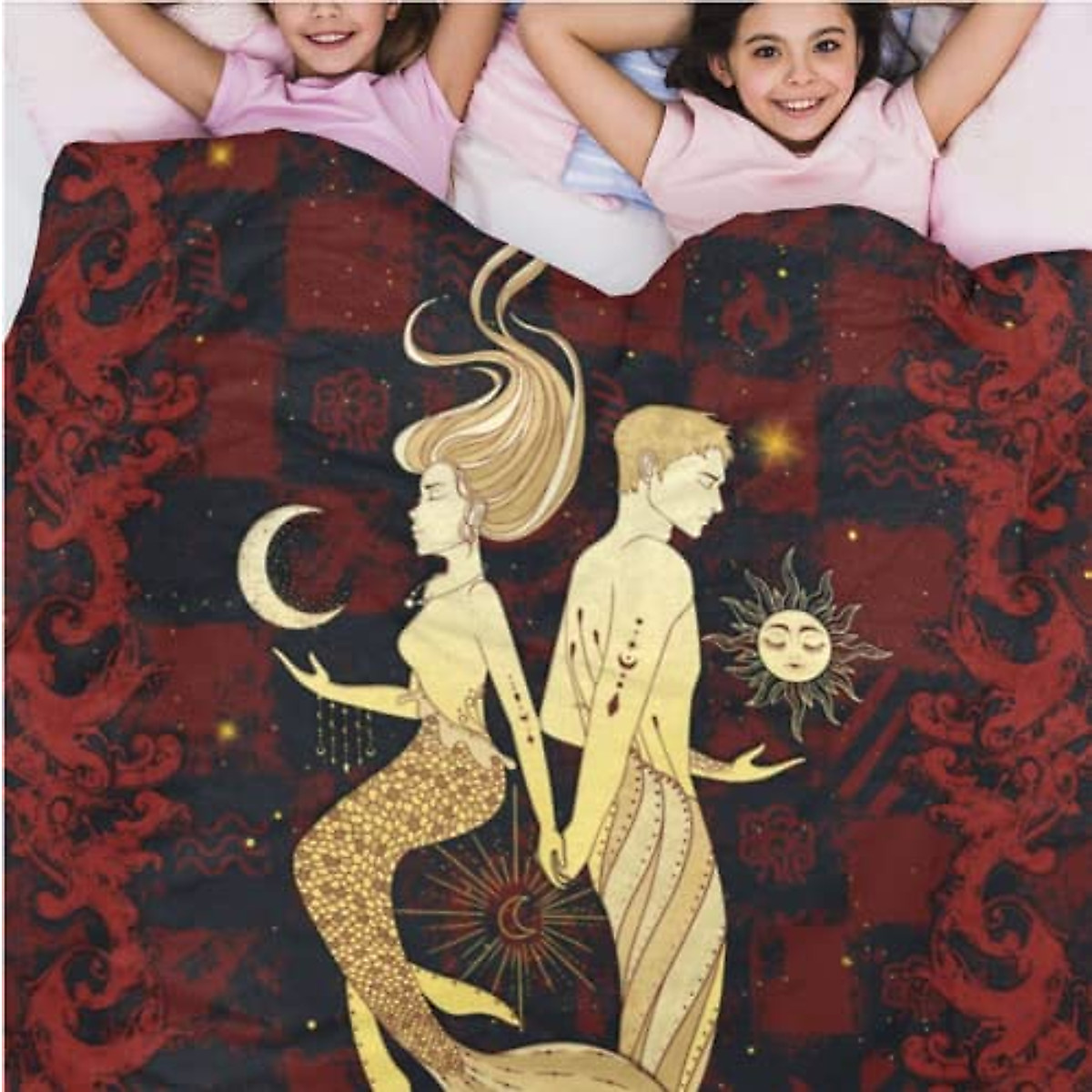 ZEWASIIL Constellation Pisces Throw Blanket 60"X50" Flannel Zodiac Sign for Couch Bed Sofa Travelling Camping for ​Kids Adults