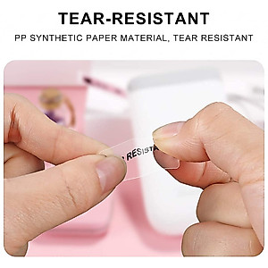 NIIMBOT D11 Label Maker Tape Adapted Label Print Paper Standard Laminated Office Labeling Tape Replacement (Transparent)