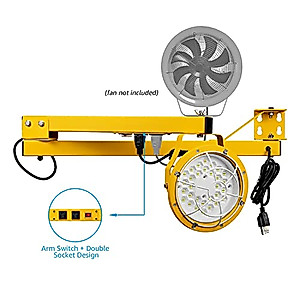 LEONLITE LED Loading Dock Light 50W, 45 Inch Double Swing Arm Dock Light, 360° Rotatable Light Head, 5700K IP65 Folding Double Arm Dock Lights for Trailers, Docks, Warehouses, Container, ETL Listed