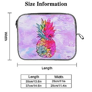 Hawaiian Tropical Neon Pineapple Laptop Sleeve Case Protective Notebook Carrying Bag Travel Briefcase 14inch