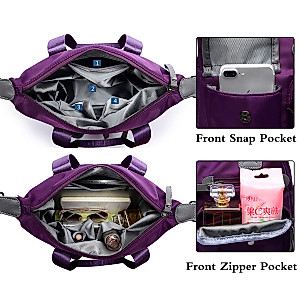 FiveloveTwo Women Ladies Multipocket Nylon Hobo Top-handle Bags Shoulder Crossbody Bag Totes Satchels Handbags and Purses…