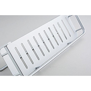 Chrasy Modern Double Layer Towel Bar, Wall Mount Bathroom Storage Shelves and One Towel Bar and 2 Hooks, Aluminum Towel Holders, Shower Towel Rack, Bath/Kitchen Storage Shelf -15.7in