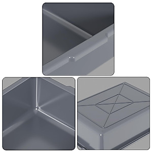 Neadas 13 L Plastic Bus Tubs, Commercial Bus Box, Grey, 12 Packs