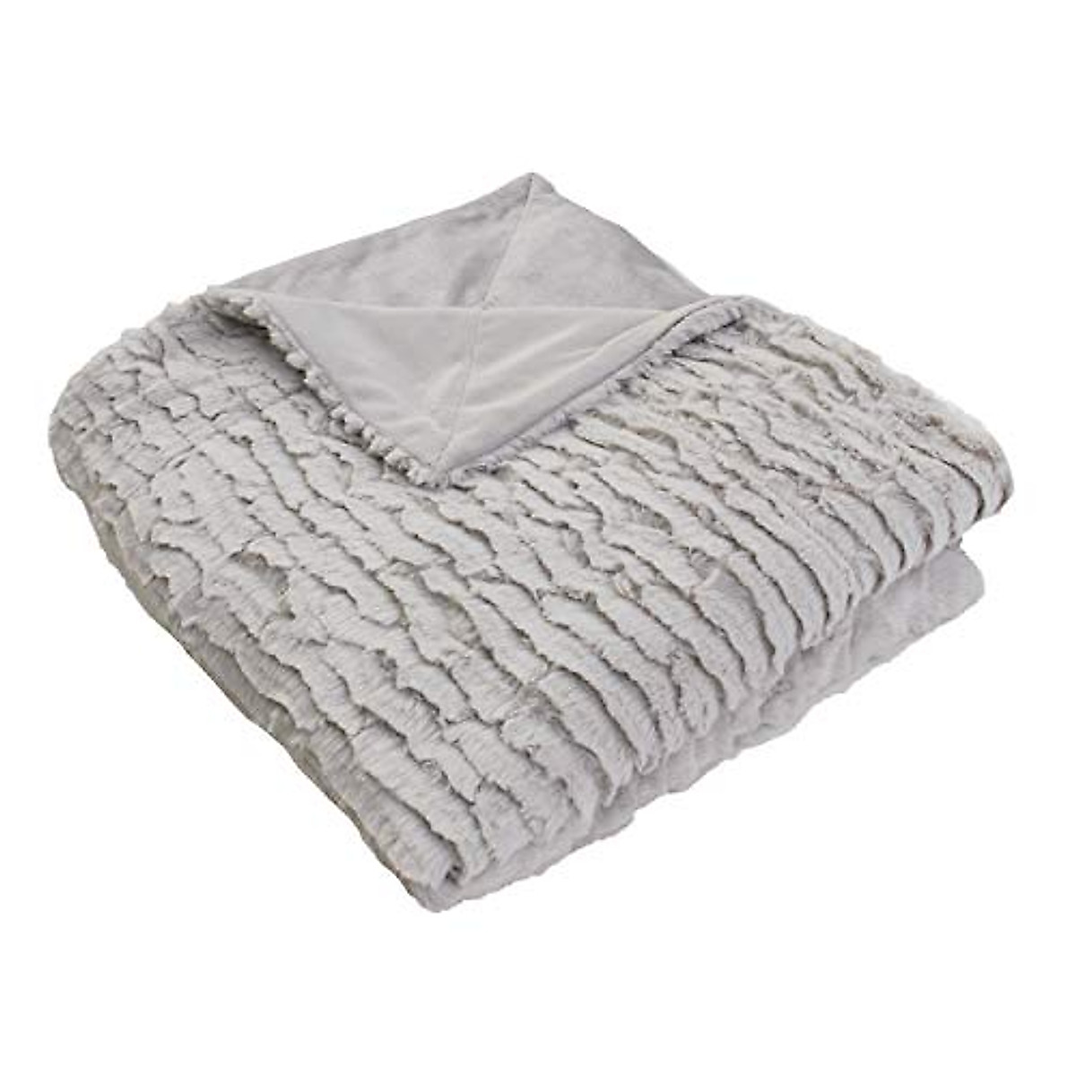 Thro by Marlo Lorenz Throw Pillow and Blanket, Light Gray