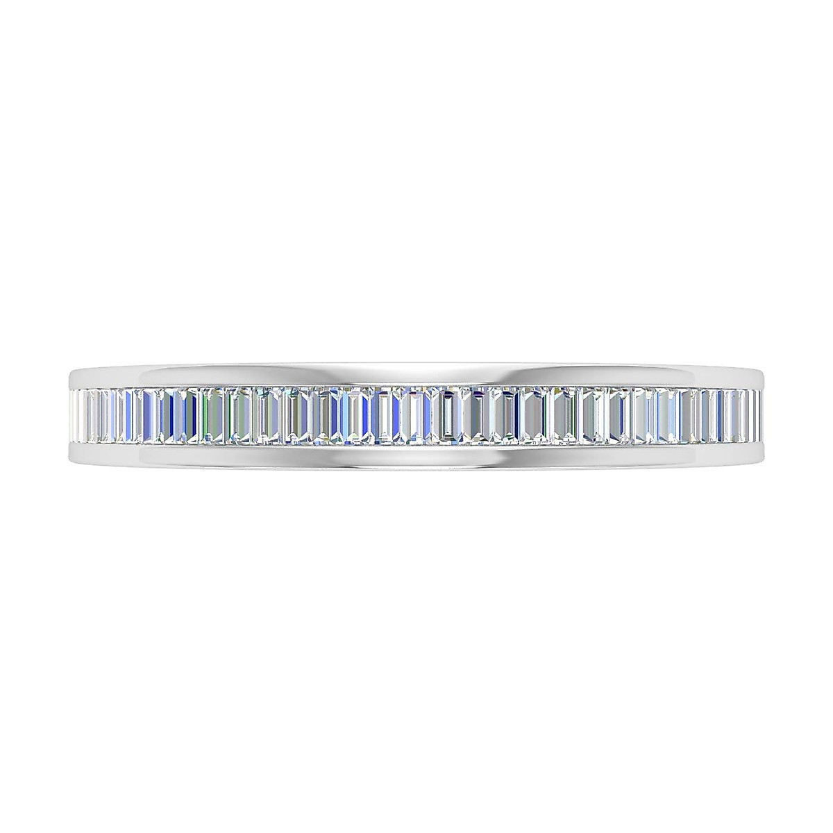 1/2 Carat Channel Set Baguette Shape Diamond Wedding Band Ring in 14K White Gold (Ring Size 5.75) (SI1-SI2 Clarity)