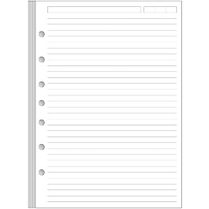 A5 Lined Refill Paper - 100 Sheets/200 Pages Loose Leaf Paper for Filofax Planner, Organizer, Binders, 7-Hole Punched, 100gsm Ruled White Pages, 5.8" x 8.2" (White)