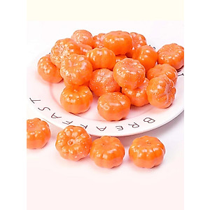 Fake Pumpkins, 10 Pcs Halloween Pumpkin Design Decoration, Foam Plastic Fake Faux Artificial Pumpkins for Halloween Fall Harvest Festival Home Table Decor