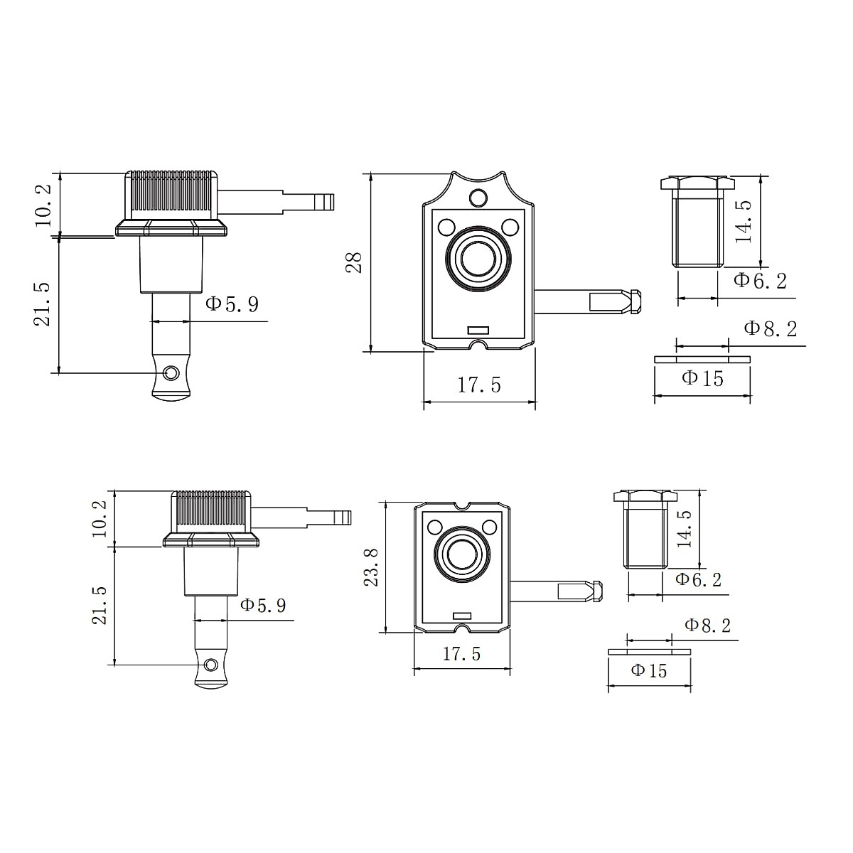 Guyker 6-in-line Vintage Guitar Lock String Tuners – Locking Tuning Key Pegs Machine Heads Replacement Parts for ST TL Style Electric Guitars Gear Ratio 1:15 – nickel