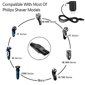 USonline911 Charger for Philips Norelco-HQ8505 Norelco 7000 5000 3000 Series Electric Shaver Razor, Aquatec, Arcitec, Multigroom Beard Trimmer & More 15V AC Adapter Power-Supply Cord