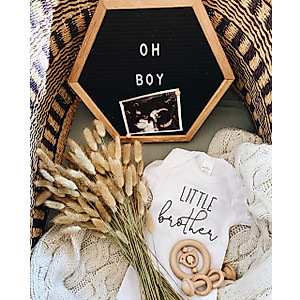 Bump and Beyond Designs Baby-Boys Little Brother Leotard for Boys Baby Announcement White, 0-3 Months