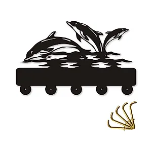 The Geeky Days Dolphin Sign Shape Design Key Hanger Key Hooks Rack Ocean Towel Coat Wall Hook Bathroom Decor Modern Wall Hook Unique Vintage Hook