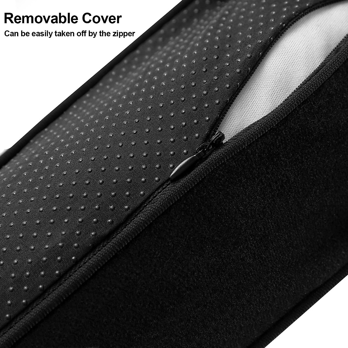 Sunolga 36" Weighted Door Draft Stopper, Triangular Column Sound Proof Draft Guard for Doors and Windows, Machine Washable, Black