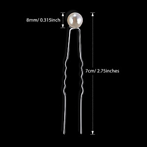 40 Packs Pearl Hair Pins Bridal Wedding White Pearl Hair Accessories Bobby Clips for Brides and Bridesmaids(0.3 Inch)