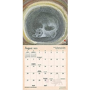 Zen Cat 2023 Wall Calendar | Meditational Art by Nicholas Kirsten-Honshin | 12" x 24" Open | Amber Lotus Publishing