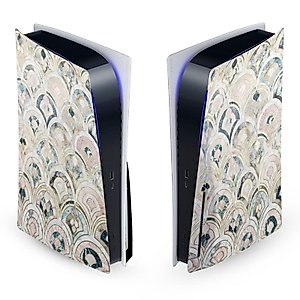 Head Case Designs Officially Licensed Micklyn Le Feuvre Art Deco Tiles In Soft Pastels Art Mix Vinyl Faceplate Sticker Gaming Skin Decal Compatible With Sony PlayStation 5 PS5 Disc Edition Console