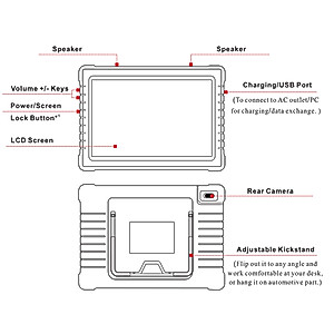 Launch Tech US Version X-431 Torque III Professional Automotive Code Assist Scan Tools, OBD2 Scanner 10.1”inch touch screen Full System Car Diagnostic Scan Tool, Free Update (301190720)