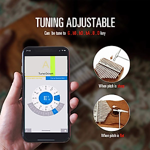 MIFOGE Kalimba Thumb Piano 17 Keys with Mahogany Wood,Mbira,Finger Piano Builts-in Waterproof Protective Box, Easy to Learn Portable Musical Instrument,Gift for Kids Adult Beginners (Mahogany)