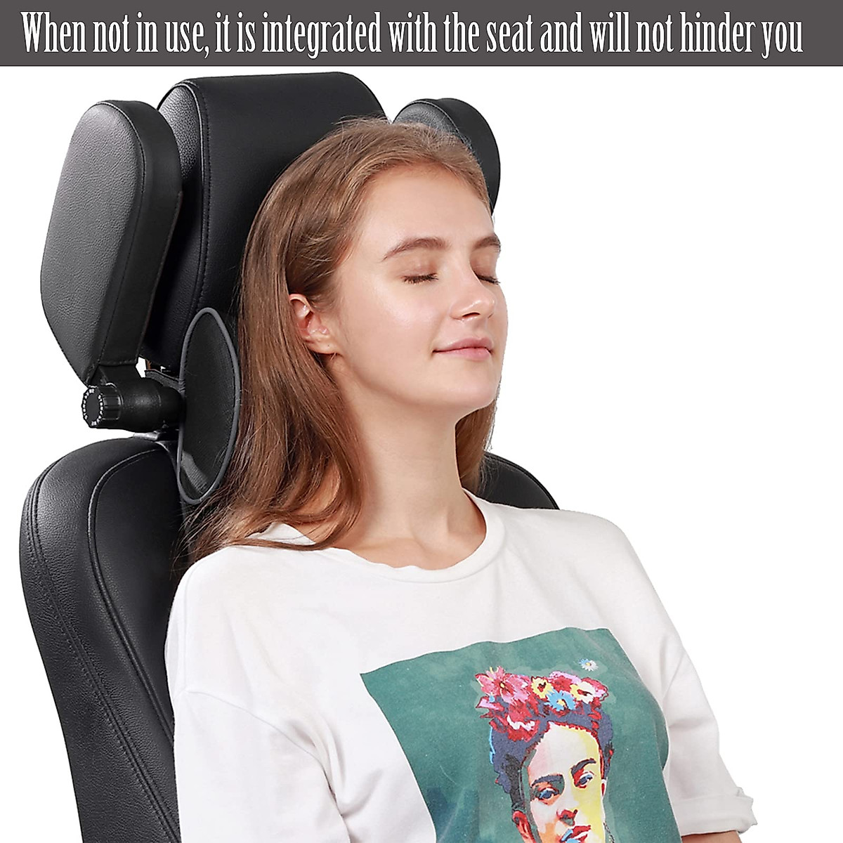 2022 Car Seat Headrest Pillow,car headrest Pillow,car seat Head Support Infant,Premium Seat Head Pillow,Grey Pillow,360 Degree Adjustable,for Children and Adults (-Grey)