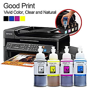 Printers Jack Compatible Epson T664 Refill Ink Bottle kit for Expression ET-2650, ET-2500, ET-2550, ET-2600 & Workforce ET-16500, ET-4500, ET-4550 Printers