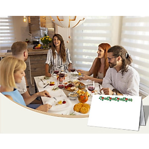 25 Pack Place Cards, Editable Name Cards for Table Seating, Christmas Holiday Party Tent Style Cards for Baby Shower, Birthday Party, Party Decoration and Supplies-LE04