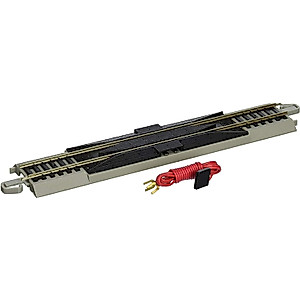 Bachmann Trains - Snap-Fit E-Z Track 9” Straight Terminal Rerailer w/Wire (1/card) - Nickel Silver Rail With Gray Roadbed - HO Scale