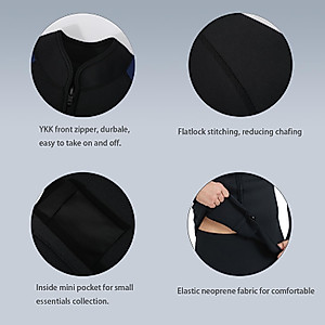 Lemorecn Men’s 3mm Wetsuits Jacket Long Sleeve Neoprene Wetsuits Top(2031blackXL)