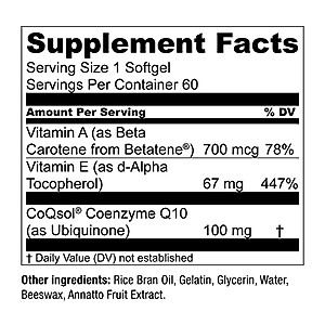 Live Conscious CoQWell - CoQ10 Heart, Brain, and Vascular Health Support | High-Absorption, Patented Coenzyme Q10 CoQsol | 60 Softgels - 60 Day Supply