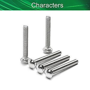 Yinpecly 8Pcs M8×60mm 1.25mm Pitch Length 304 Stainless Steel Round Domed Head Square Neck Carriage Bolts Silver Tone