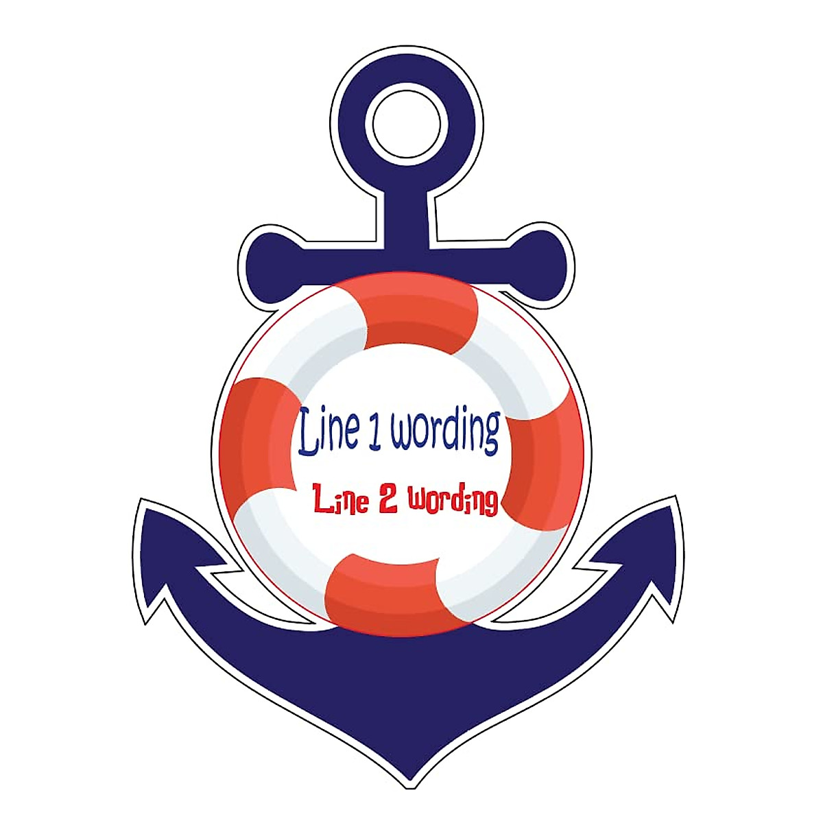 Large Anchor and Life Preserver Cruise Door Magnet Customized Personalized for your Stateroom Door on your Cruise Vacation
