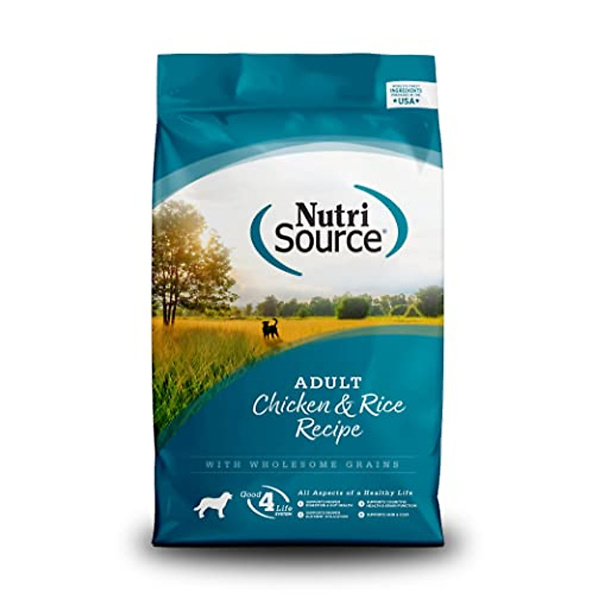 NutriSource Adult Dog Food, Made with Chicken and Rice, with Wholesome Grains, 30LB, Dry Dog Food