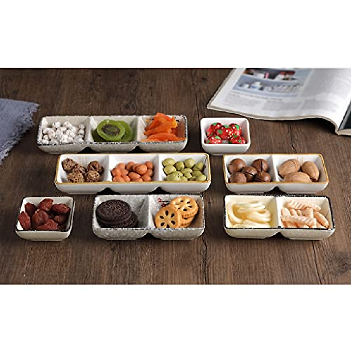 OUSIKA Ice Cream Porcelain Bowl-Snack Bowl Dessert Salad Bowl for Microwave Oven Dishwasher Refrigerator 4 Pieces Plates