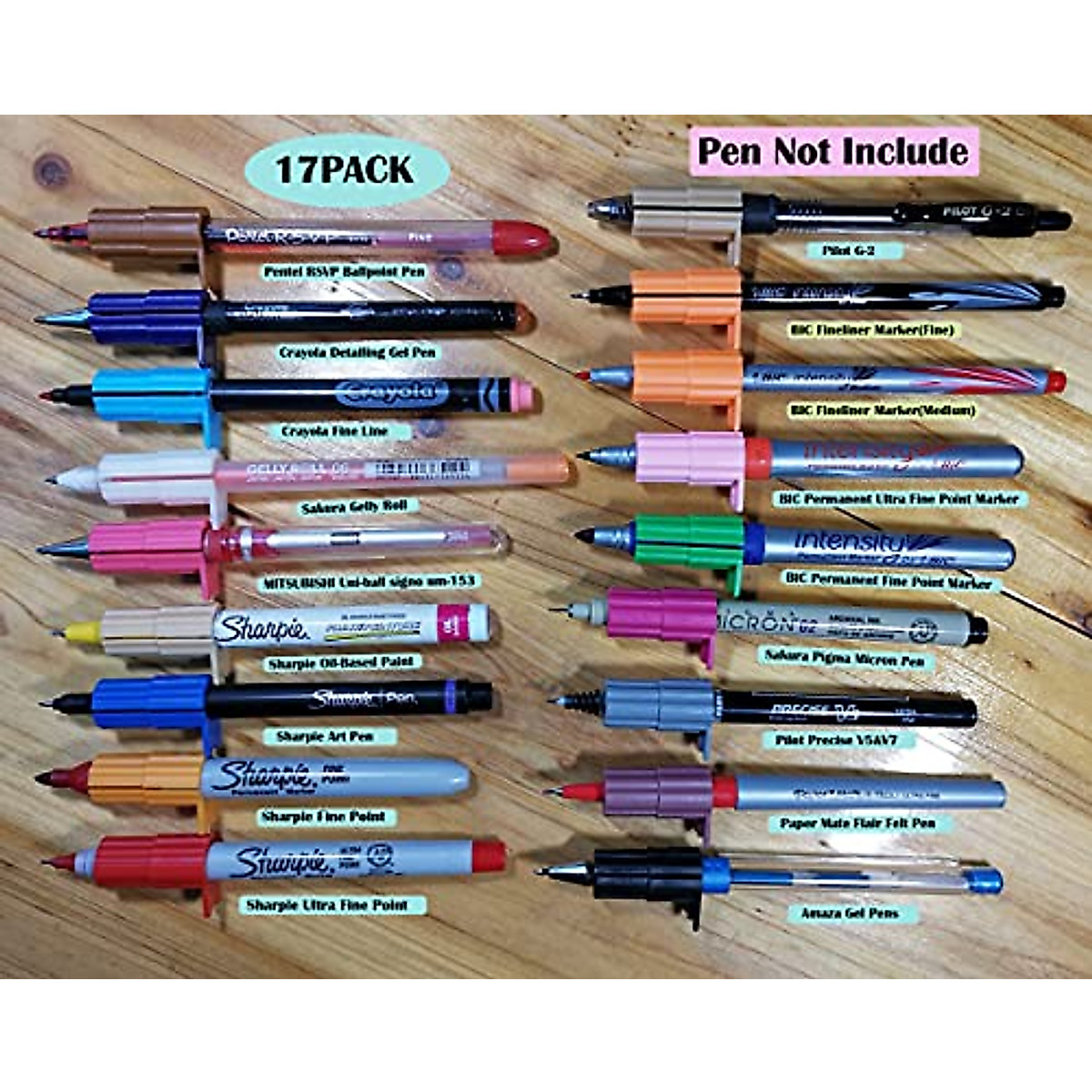 17 Packs Pen Adapter Set Compatible with Cricut (Explore Air, Air 2,Air 3, and Maker,Maker 3), Pen Adapter Compatible with (Sharpie/Bic/Crayola/Sakura/Pilot/Pentel/Paper Mate/Mitsubishi uni-Ball)