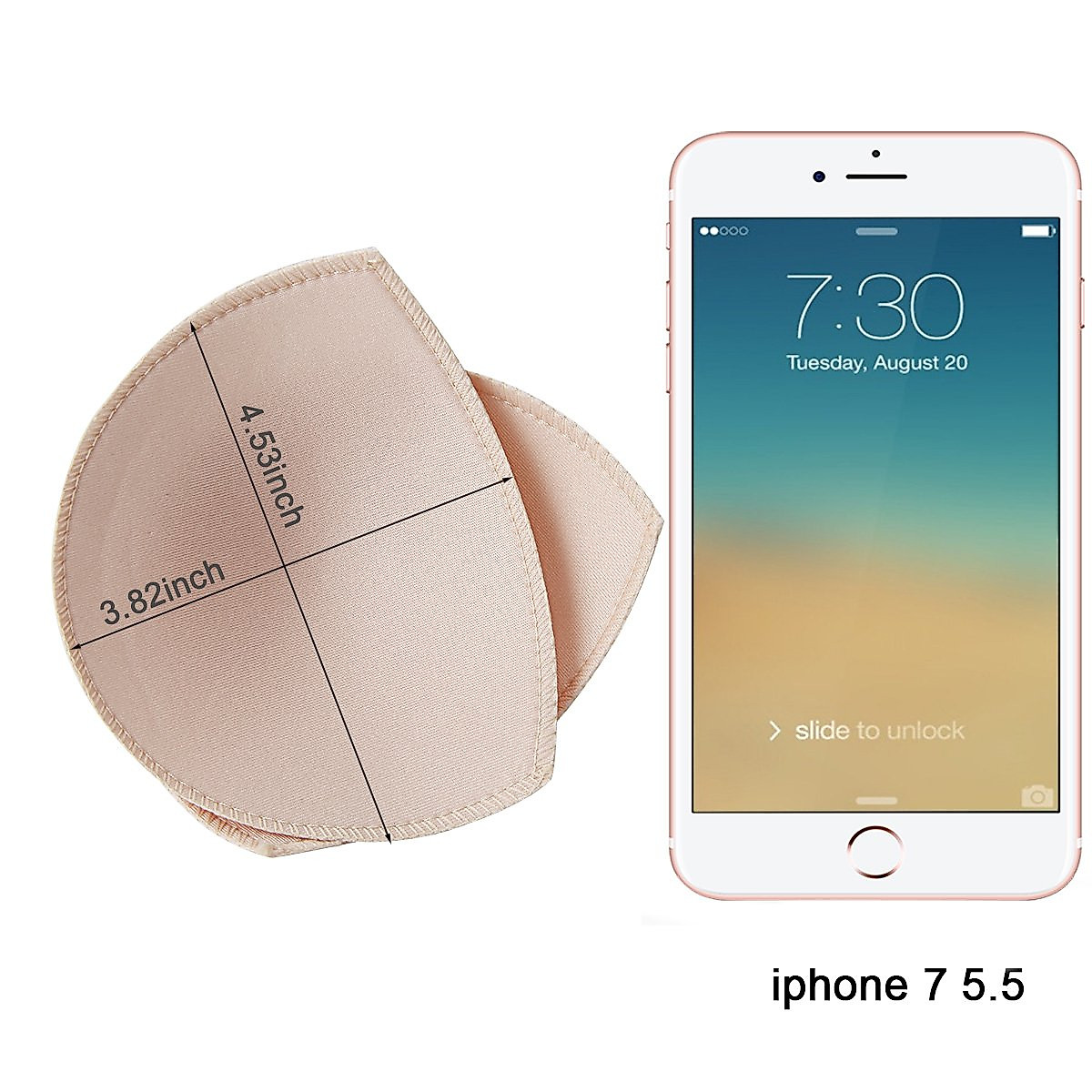 SERMICLE Bra Inserts 4 Pairs, Bra Pads Sewed Stitched Removable for Sports Bra B/C,C/D & D/E Cup Optional (Beige Semicircle, D/E Cup)