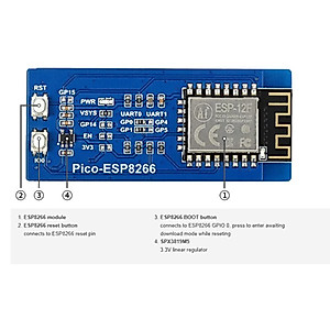 UART ESP8266 WiFi Module for Raspberry Pi Pico Supports TCP/UDP Protocol