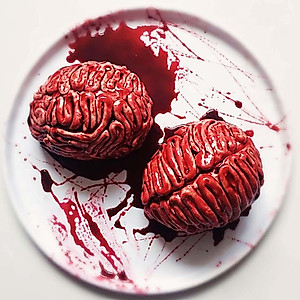 WOPODI Silicone Brain Shape Mold Halloween Humans Brain Cake Molds Realistic Internal Body Organs Fondant Cakes Mould Baking Candy Chocolate Pudding Dessert Jelly Sugar for Halloween Party Props