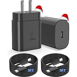 Samsung Galaxy S20 FE 5G S21 S23 Ultra Plus A53 Phone Fast Charger, Samsung USB-C Super Fast Charging Power Adapter-25W PD Charger Block, Samsung Galaxy Note 10 20 Type C Fast Charging EP-TA800