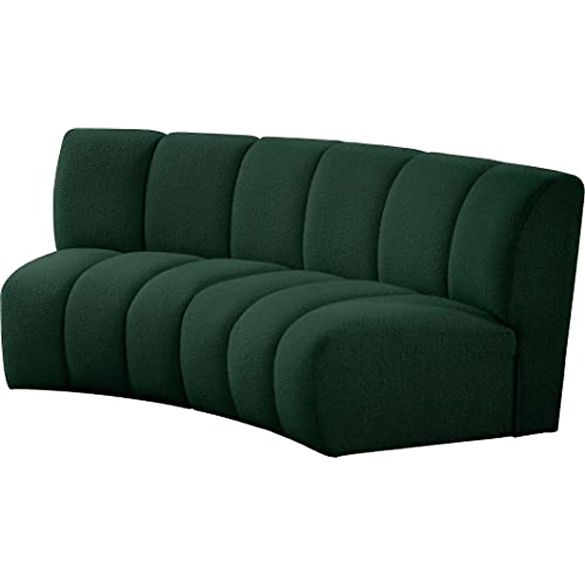 Meridian Furniture 643Green-2PC Infinity Collection Modern | Contemporary Upholstered 2pc Modular Sectional with Luxurious Deep Channel Tufting, Green, 83" W x 41" D x 32.5" H