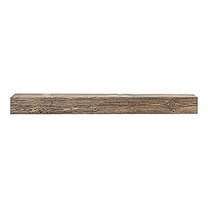 MANTELSDIRECT Vail Rustic Wood Mantel Shelf in Driftwood Finish - 72 Inch Wide x 6 Inch High | Handcrafted and Milled in The USA by Mantels Direct