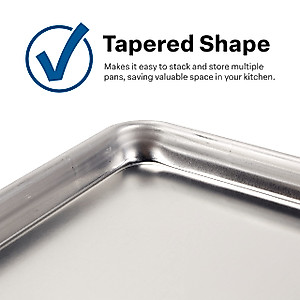 FSE SHP-26 Commercial Grade 20-Gauge Aluminum Sheet Pan/Bun Pan, Measure Oven (Recommended), 18' L x 26' W x 1-1/8' H (Full Size), Pack of 12